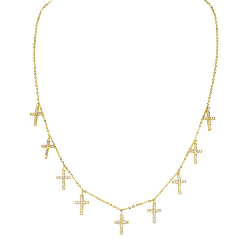 KOURTNEY – Nine Cross Necklace | Layered Jewelry